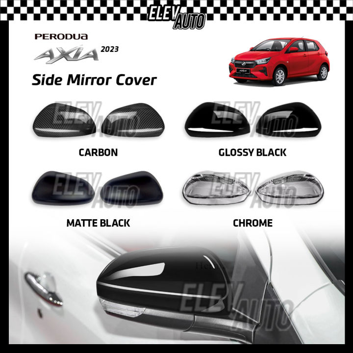 Perodua Axia 2023 Side Mirror Cover Carbon Matte Black Chrome Trim ...