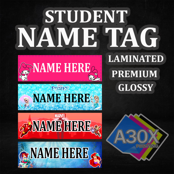 STUDENT NAME TAGS (CUSTOM CHARACTERS PVC & LAMINATED GLOSSY | Lazada PH