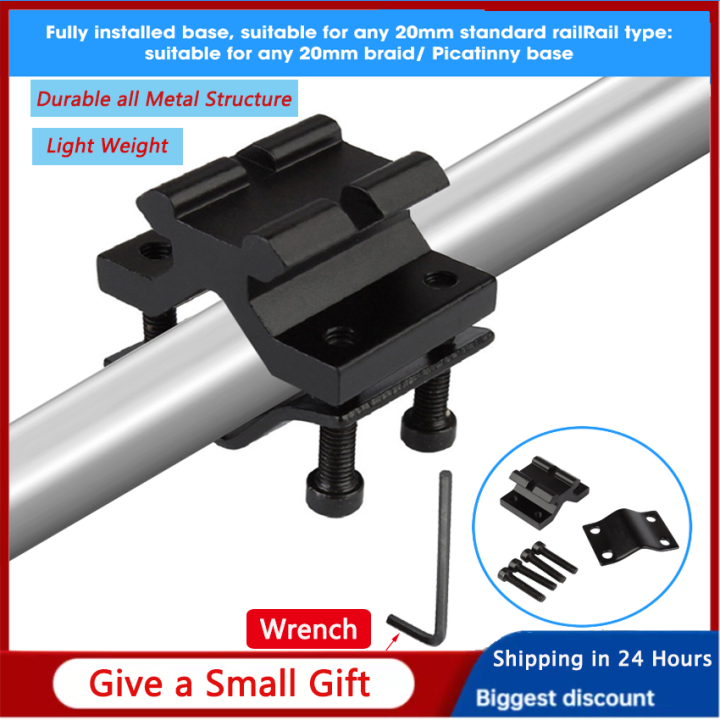 【In Stock】Adjustable Bipod Adapter With 20mm Rail Barrel Tube Mount For ...