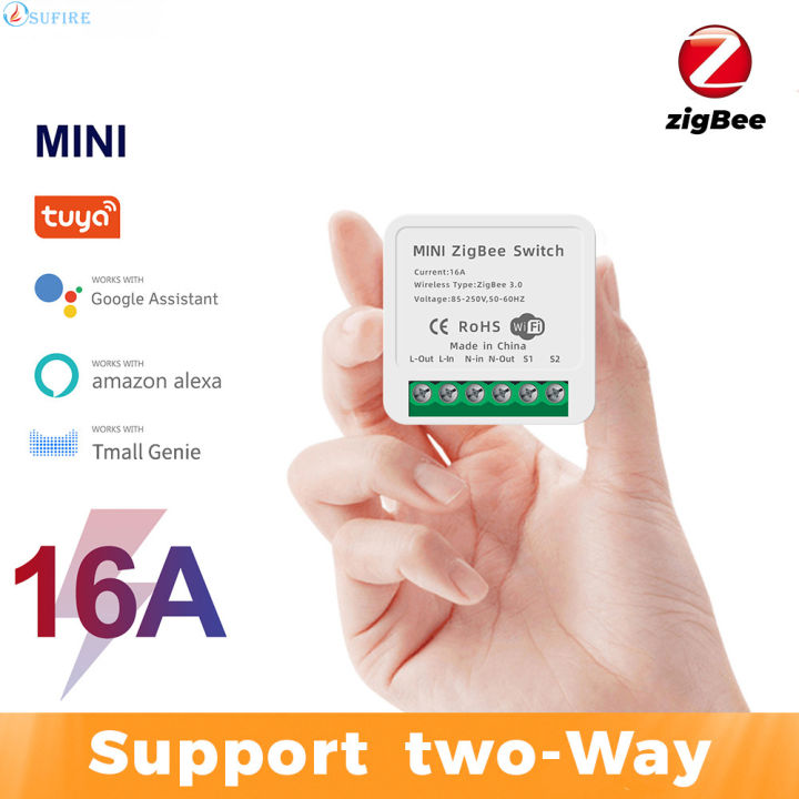 Tuya ZigBee 16A Mini Smart Switch Light Automation Module Remote ...