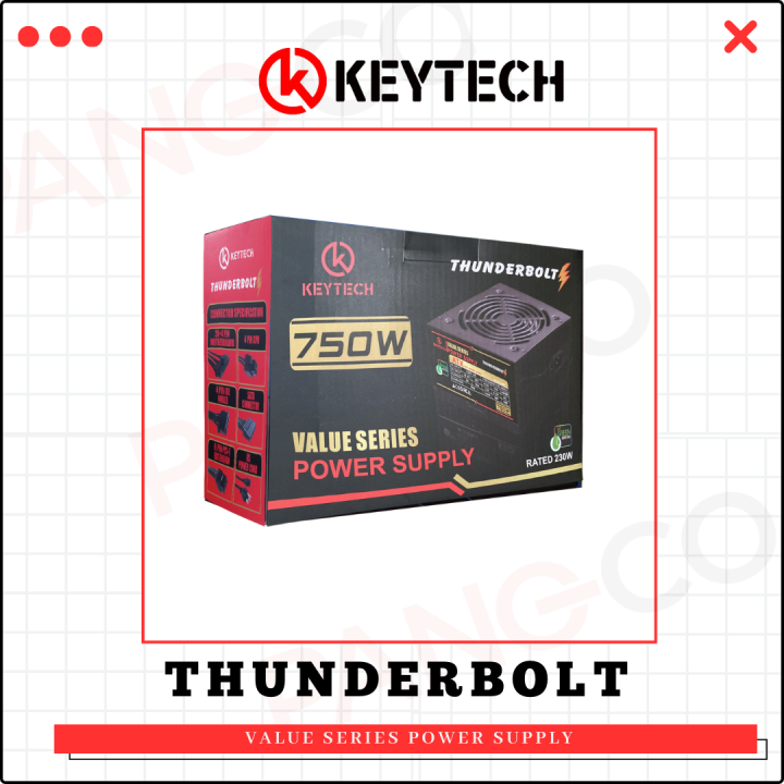 KEYTECH THUNDERBOLT VALUE SERIES BIG FAN POWER SUPPLY UNIT PC POWER ...