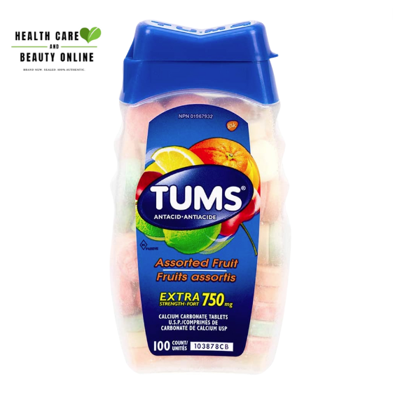 TUMS Antacid-Antiacide Assorted fruit 750mg 96 counts 100% AUTHENTIC ...