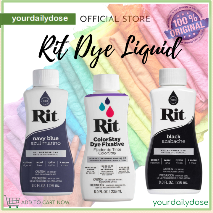 Rit Dye Liquid Fabric Black 8 Fl Oz (236ml)/Colorstay Liquid/Navy blue ...