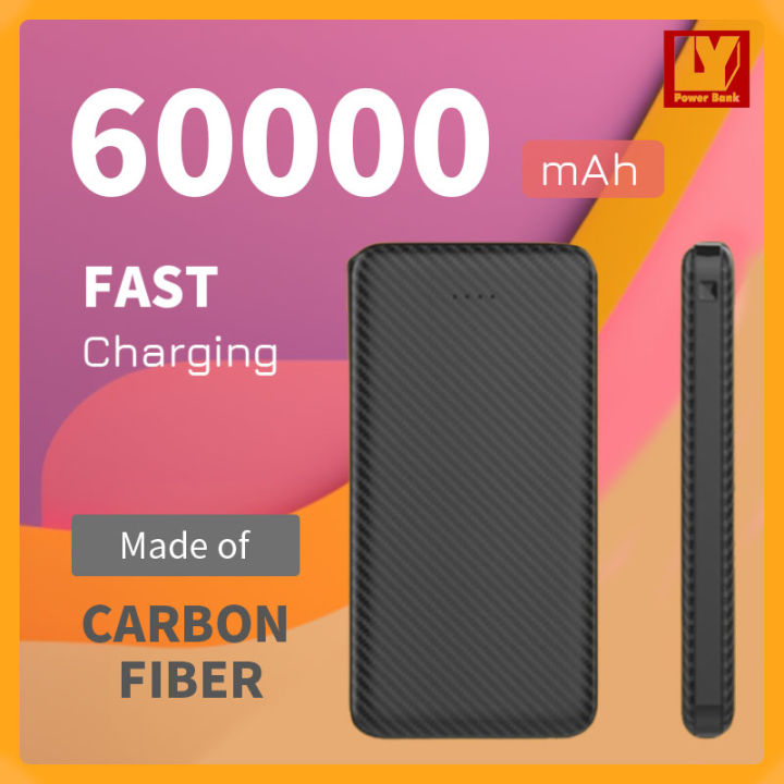 Powerbank 60000mAh Carbon Fibre Powerbank Original Brand Power Bank ...
