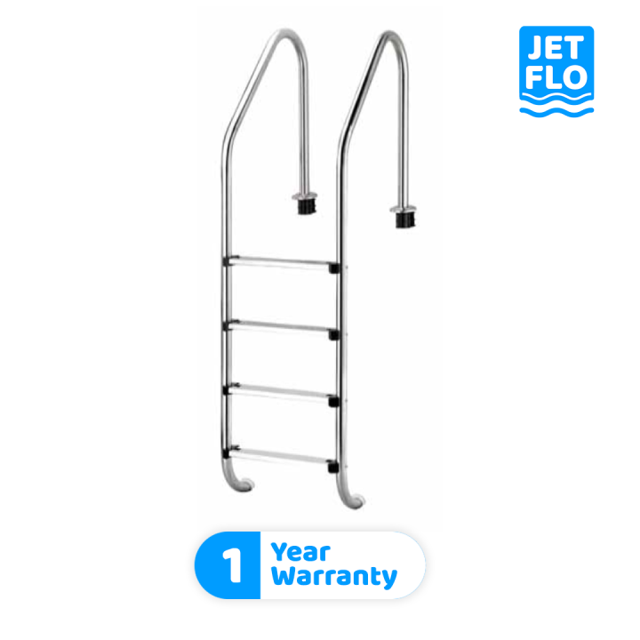 Jet-flo Stainless Steel Swimming Pool Step Ladder with Built-in P ...