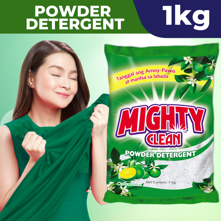 Mighty Clean Detergent Powder Calamansi - Powder (Green) 1 Kilo | Lazada PH