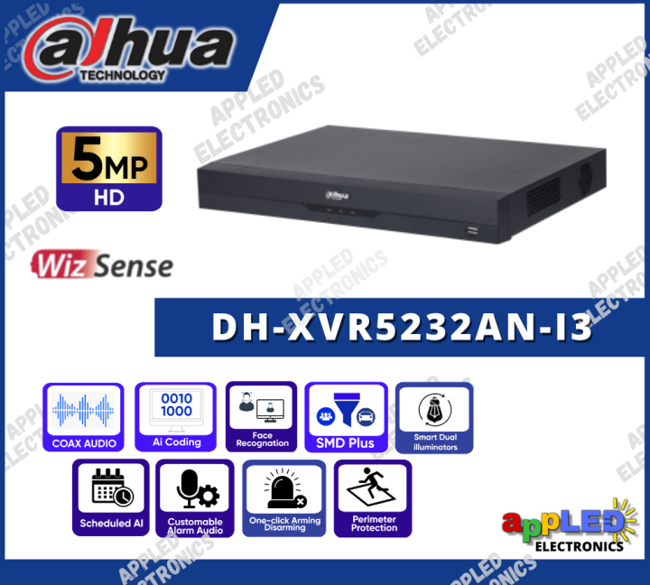 Dahua DH-XVR5232AN-I3 32CH 5MP WIZSENSE DVR with AoC (Audio over Coax) Support | Lazada