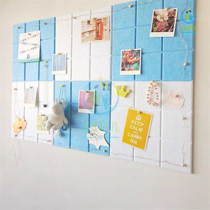 DIY Grid Felt Background Board Nordic Square Bulletin Cork Board ...