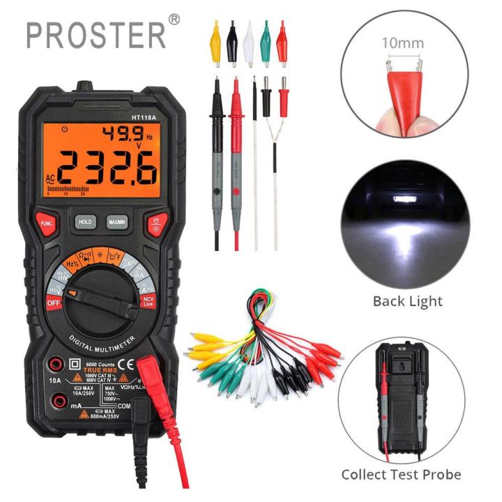 Proster Digital Multimeter 6000 Count TRMS Multimeter AC/DC Voltage ...