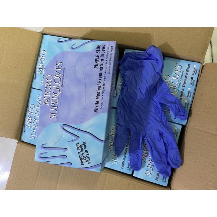 microsuper purple nitrile large gloves 100 PCS | Lazada PH
