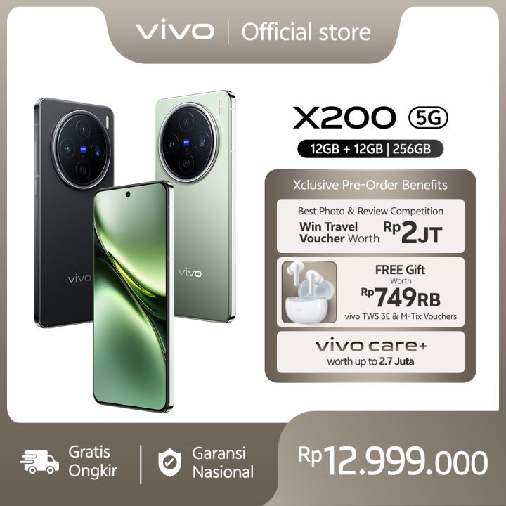 vivo X200 (12/256) - ZEISS Telephoto Camera, 5800 mAh BlueVolt Battery, Dimensity 9400, vivo AI ...
