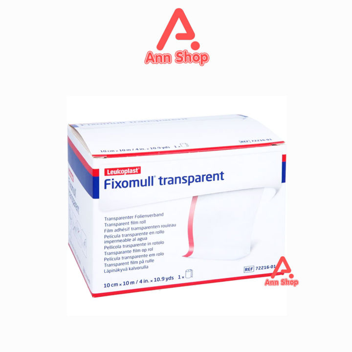 Fixomull Transparent ฟิกซ์โซมูล แผ่นฟิล์มใสกันน้ำ 10cm x 10m [1 กล่อง ...