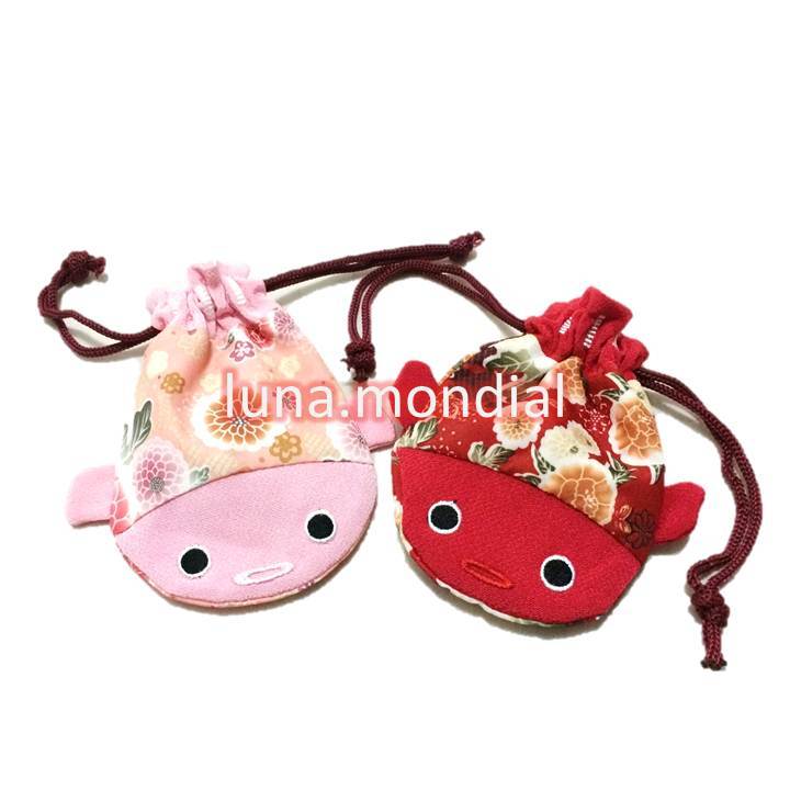 Dompet kantong Ikan warna merah pink kado unik jepang tradisional koi ...