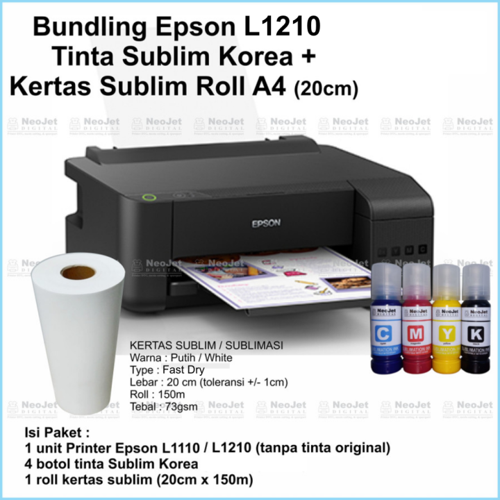 Promo Bundling! Printer Epson Tinta Sublim Korea Premium Kertas Sublim ...