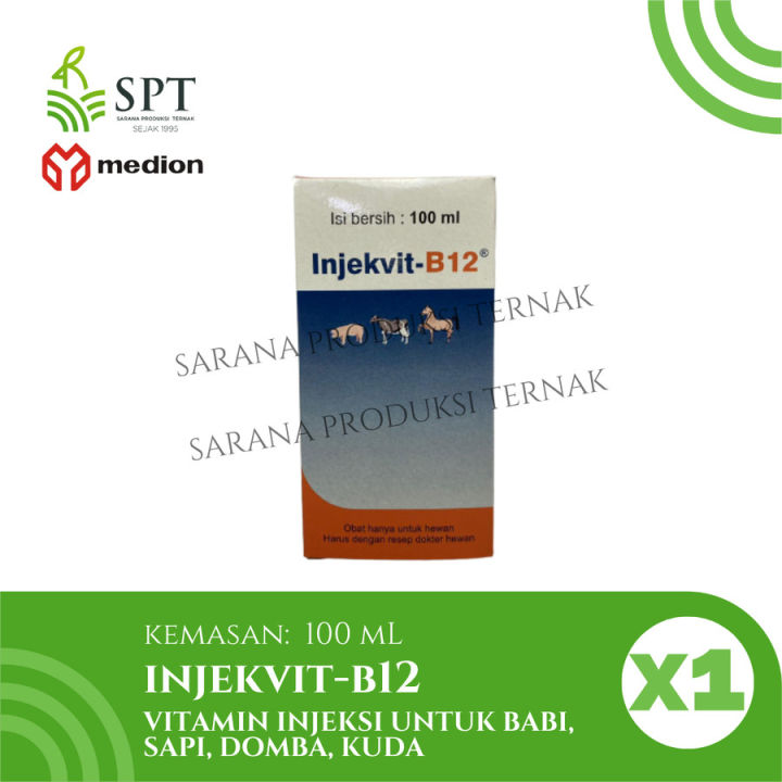 MEDION INJEKVIT B12 100 mL VITAMIN INJEKSI SAPI DOMBA KUDA BABI ...