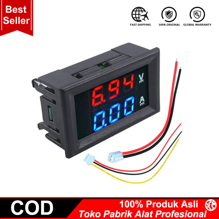 Digital Voltmeter Amperemeter 0-100V 10A Alat Ukur Tegangan Arus DC | Lazada Indonesia