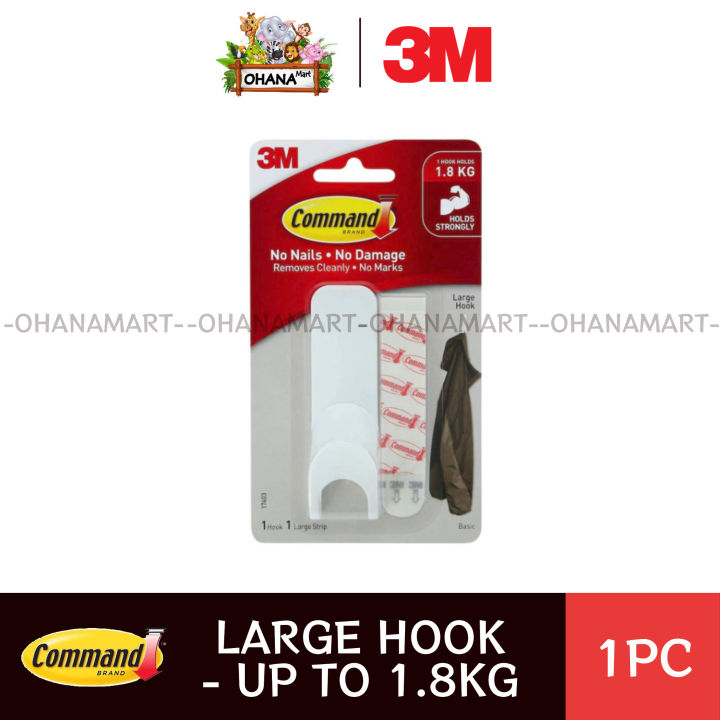3M Command™ 17403 General Utility Rounded Large Hook 1's with Strip ...