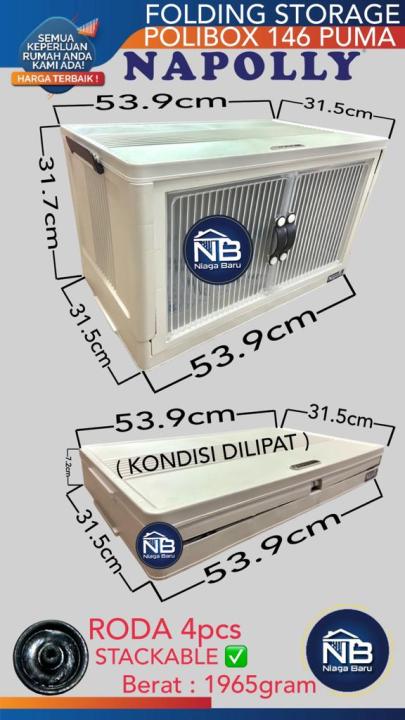 FOLDING STORAGE BOX PLASTIK MULTI FUNGSI NAPOLLY POLYBOX 146 PUMA ...