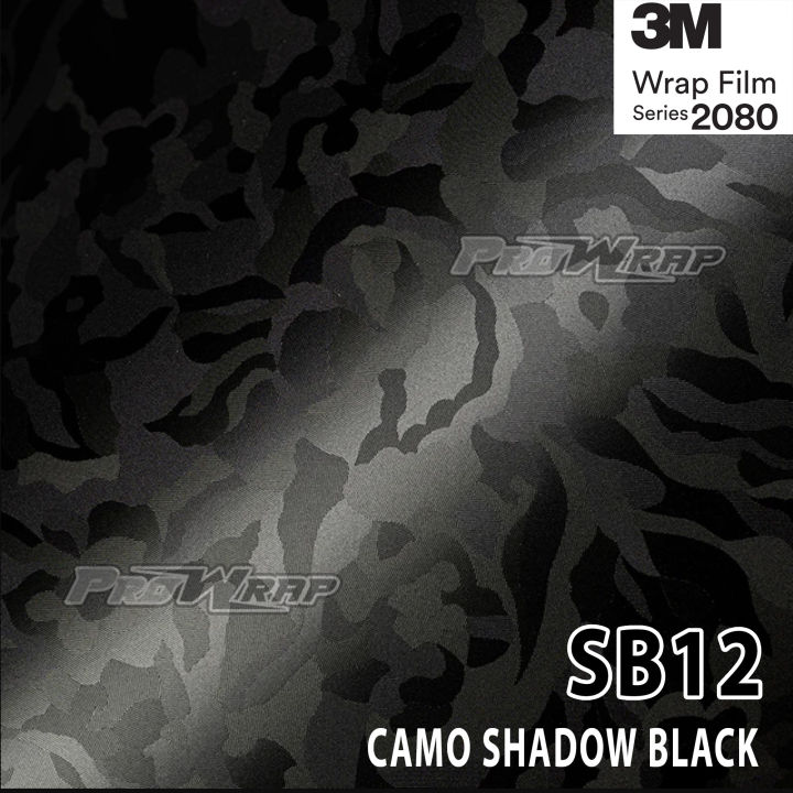 3M Wrap Film series 2080 SB12 สติ๊กเกอร์ติดรถ ลายพรางสีดำ (กดเลือกขนาด ...