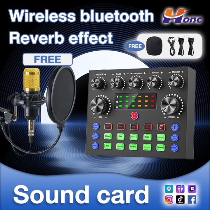 Sound Card Complete Set with Mic for Recording Input For Phone,PC ...