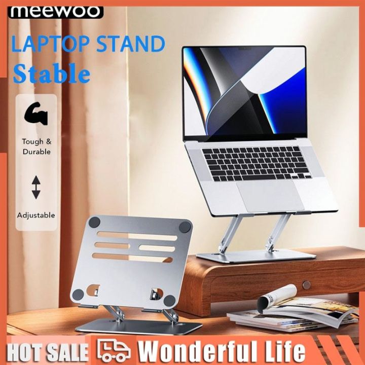 Meewoo Laptop Stand Adjustable Metal Laptop Riser Portable Laptop ...
