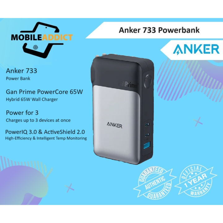 Anker Powercore 733 Powerbank Charge 3 devices, Original | Lazada PH