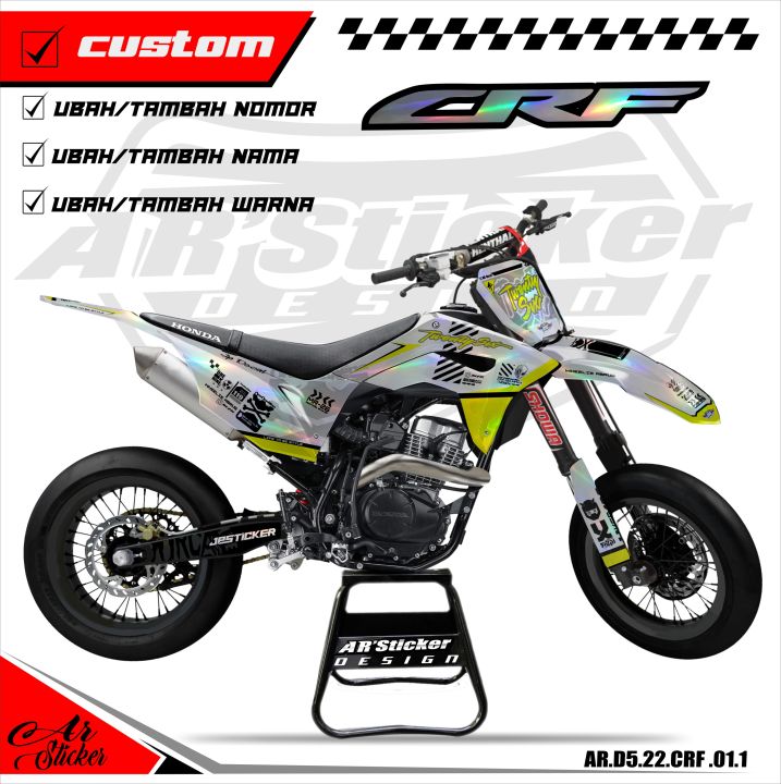 Decal CRF 150L Supermoto - Decal Stiker CRF 150L Hologram Pelangi ...