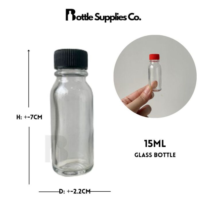 15ml Flint Glass Bottle/ Mini Sampling Glass/ Small Clear Glass | Botol ...