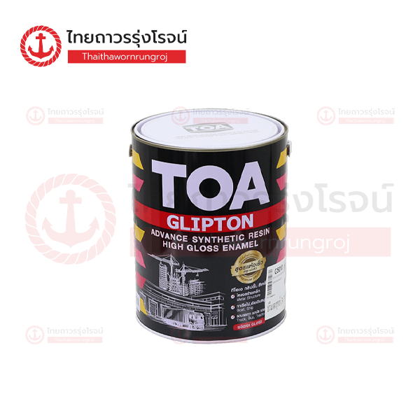 สีน้ำมัน TOA GLIPTON เคลือบเงา สีทาเหล็ก สีทาไม้ กลิปตั้น G800 (สีดำเงา ...