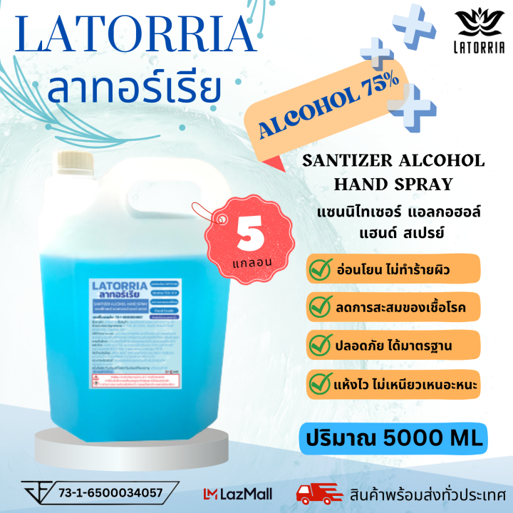 LATORRIA SPRAY ลาอร์เรีย แอลกอฮอล์ทางการแพทย์ ความเข้มข้น 75% ชนิดน้ำ ...