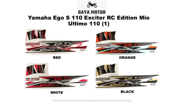 Yamaha Ego S 110 Exciter RC Edition Mio Ultimo 110 (1) Body Sticker ...