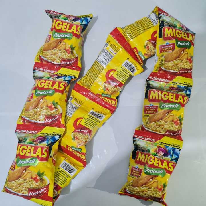 MIGELAS KARI AYAM 1 RENCENG 10X30 GRAM / MI GELAS 1 RENCENG 10 BKS ...