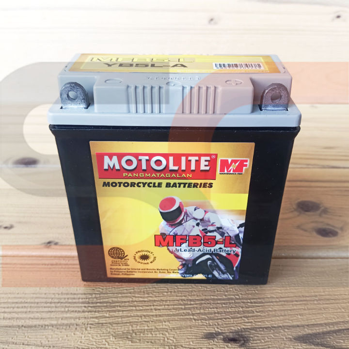 Motolite MFYB5L / Superlite 12N5L-B Maintenance Free Motorcycle Battery ...