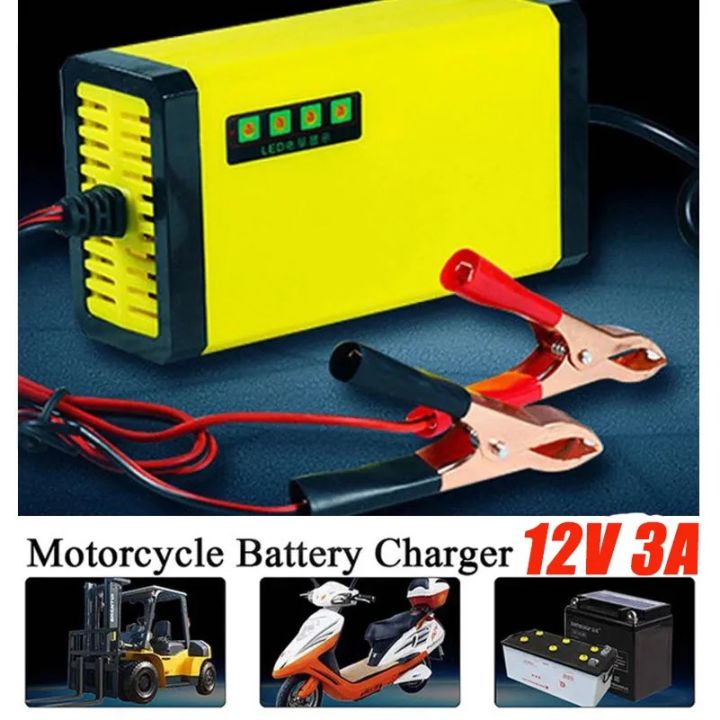 Universal Car Battery Charger 12V 3A Full Intelligent Fast Car Battery ...