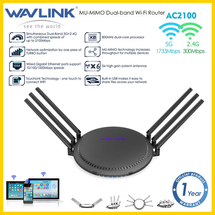 Wavlink AC 2100 2.4g 300 Mbps/5g 1733mbps Dual Band High Power Wireless ...