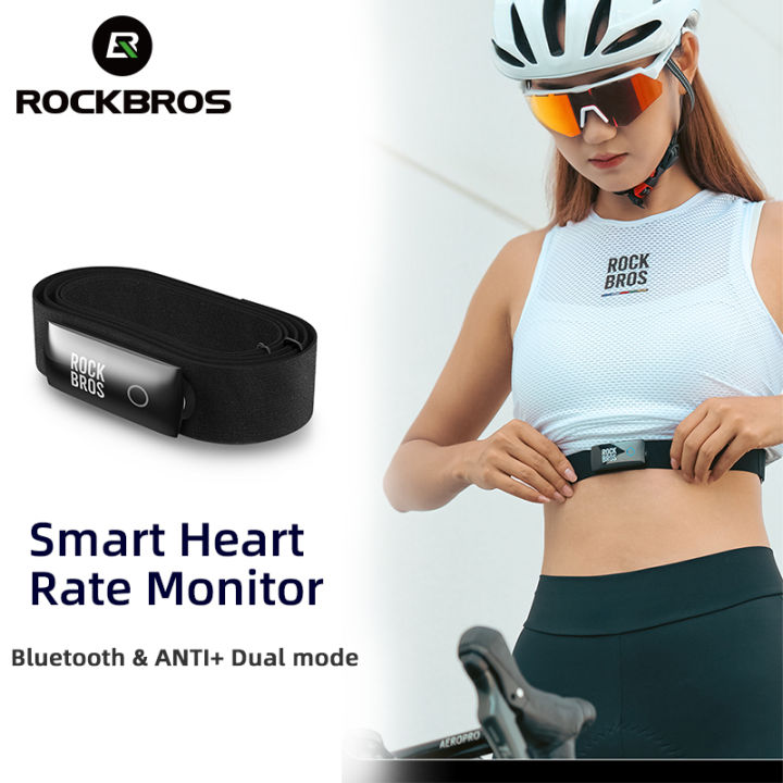 ROCKBROS Heart Rate Monitor Chest Strap for Cycling Running Dual Mode ANT+ Bluetooth IP67 ...