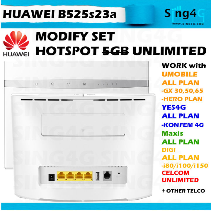 (Modified ) Huawei B525 B525s23a 4G ROUTER SIM 4G+ PLUG VOLTE READY ...