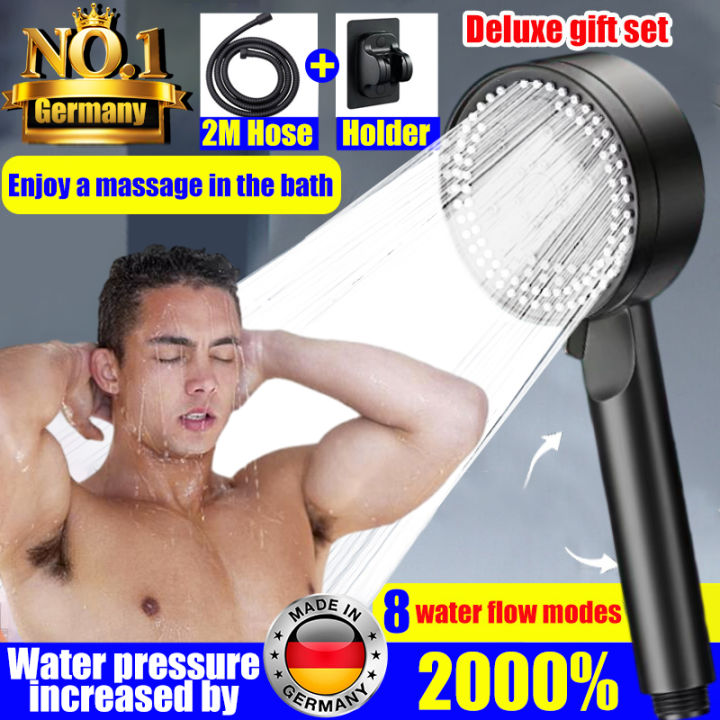 【Germany No.1】🔥 8 Modes Massage Shower Head High Pressure Water ...