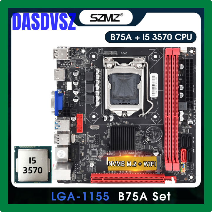 SDVS SZMZ B75A ITX Motherboard Kit with Core i5 3570 processor placa ...