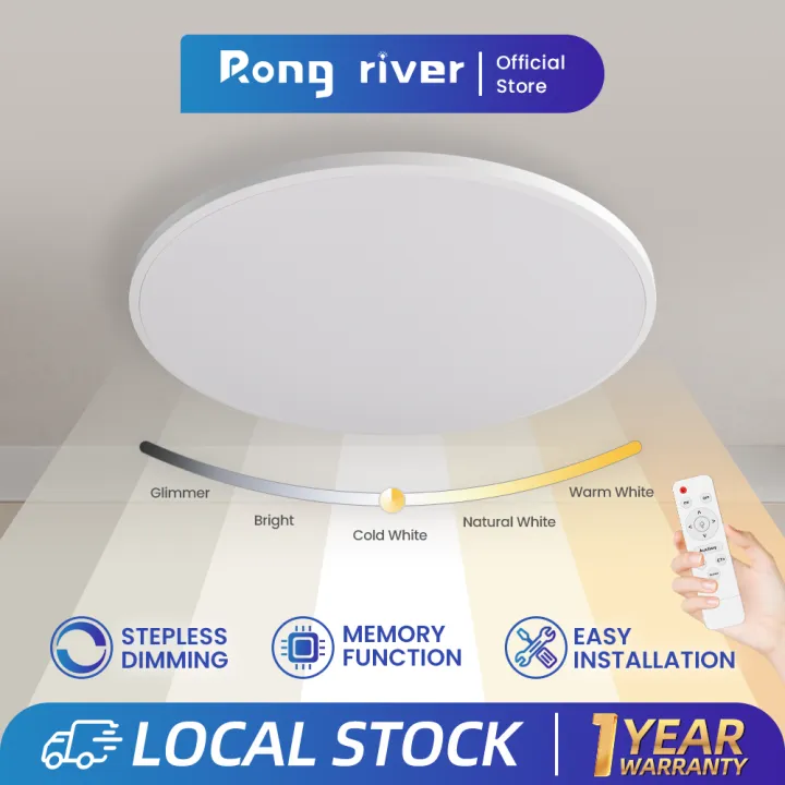 Remote Control Ceiling Light 36W 48W 3Tone Surface Ceiling Lamp Modern ...