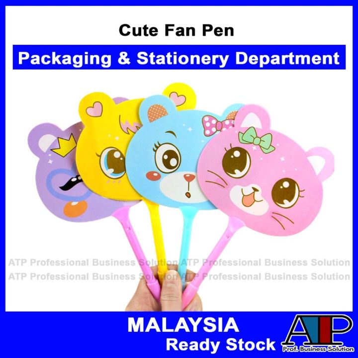 Stationery📐 Animal Fan Pen 2in1 Cute Cartoon Ballpoint Pen Fan Pen ...