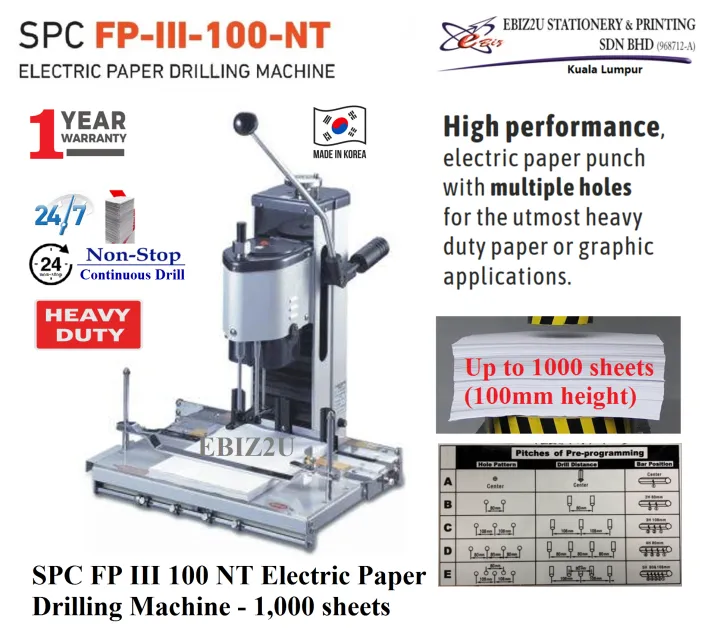SPC FP III 100 NT Electric Paper Drilling Machine - 1,000 sheets ...