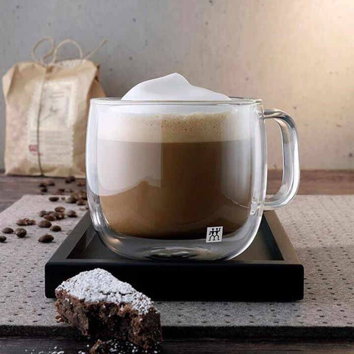 German Zwilling Double-Layer Glass Cup Coffee Cup Large Tea Mug ...