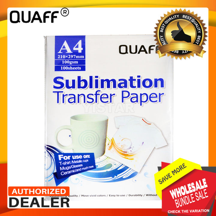 BUNDLE SAVE Quaff Sublimation Transfer Paper Size: A4 100sheets T-shirt ...