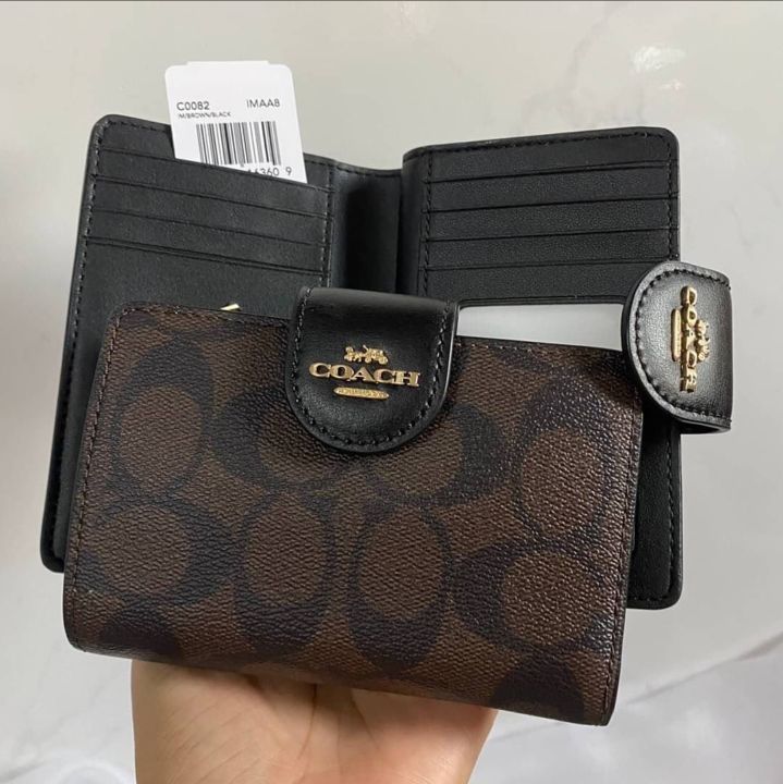 Original Coach Medium Corner Zip Women's Wallet In Signature Canvas ...