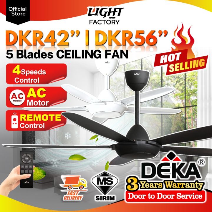 🔥SIRIM🔥 NEW MODEL DEKA DKR42 42" DKR56 56" 5 Blades AC Ceiling Fan 4 ...