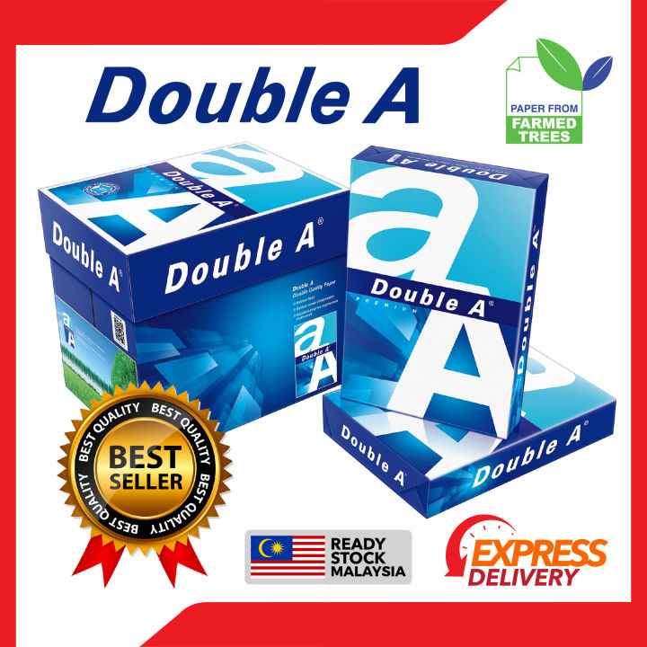 Double A A4 Paper 80gsm 100 sheets / 500 sheets Kertas Putih A4 80gsm ...