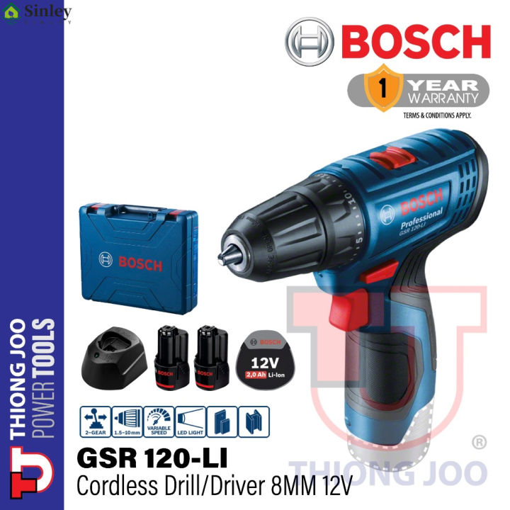 Sinley BOSCH GSR 120-LI (GEN 2) CORDLESS DRILL/DRIVER | Lazada
