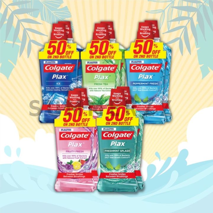 Colgate Plax Mouthwash Mouth Peppermint Fresh Tea Ice Fruity Fresh ...