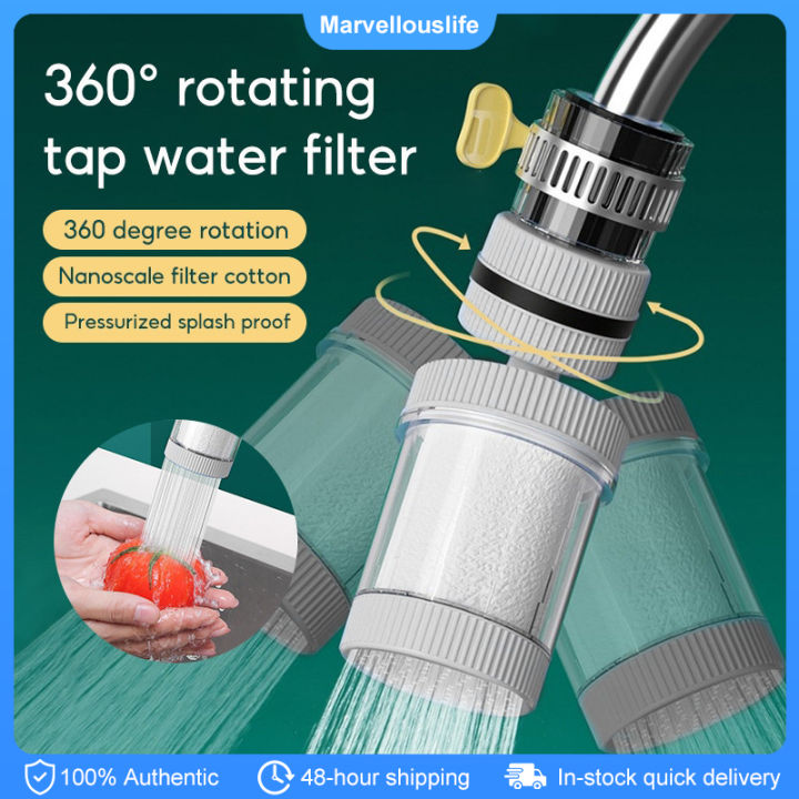 Faucet Filter 360 Degree Adjustable Faucet Extender Kitchen Splash ...